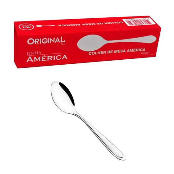 Colher De Mesa Modelo America Em Aço Inox - 19cm - Casa Bonita - Colher ...