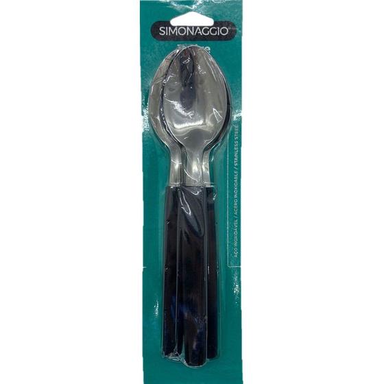 Colher Inox Simonaggio Belize Preto 3un - Colher de Mesa - Magazine Luiza