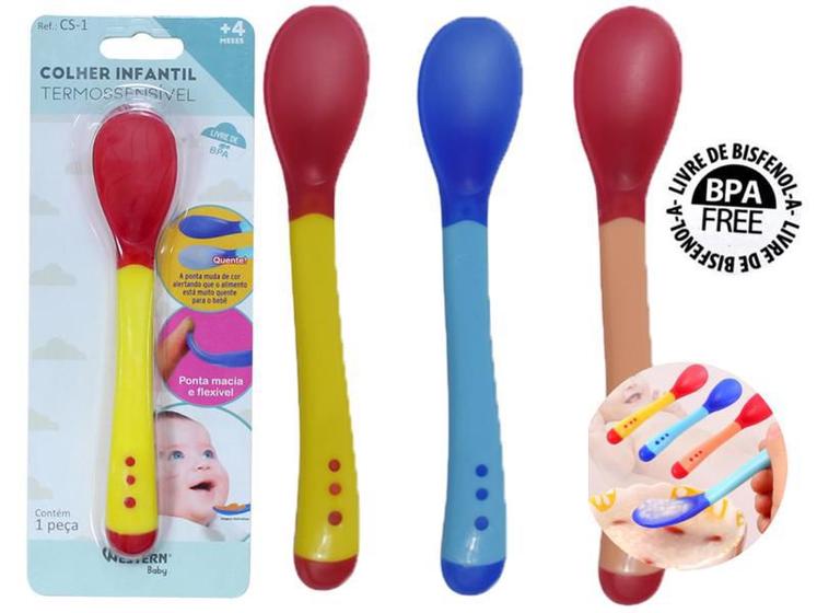Colher termica infantil muda cor silicone bebe alimentacao sem bpa ...