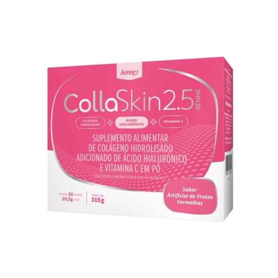 Collaskin 2.5 - Colágeno + Vitamina C + Ácido Hialurônico - Benne ...