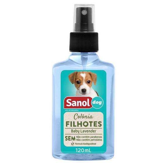 Colônia Sanol Dog Filhotes Baby Lavender Essência Talcada para Cães e ...