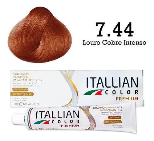 Coloração 7.44 Louro Cobre Intenso Itallian Color - Tinta de Cabelo ...
