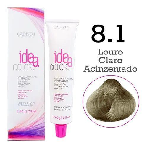 Coloração 8.1 Louro Claro Acinzentado 60g Idea Color Cadiveu - Tinta de ...