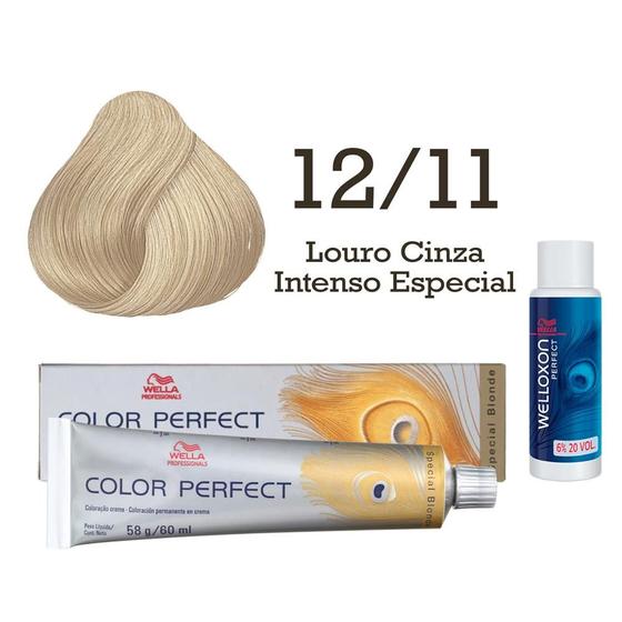 Coloração Color Perfect 12/11 Louro Cinza Intenso Especial + Oxidante ...