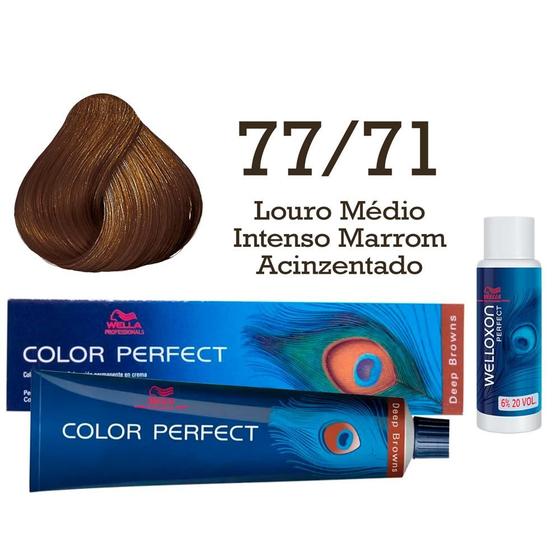 Coloração Color Perfect 77/71 Louro Médio Intenso Marrom Acinzentado ...
