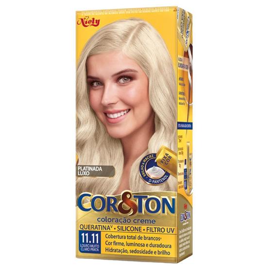 Coloração Cor&ton Kit 11.11 Louro Muito Claro Prata - NIELY GOLD ...