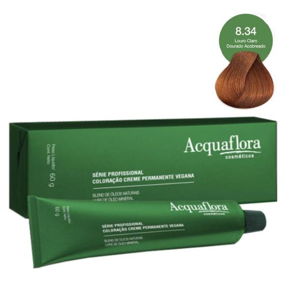 Coloração Creme Acquaflora Vegana 8.34 Louro Claro Acobreado - Tinta de ...