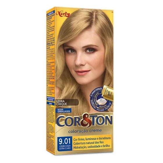 Coloração Creme Cor&Ton 9.01 Louro Cinza Extra Claro - Niely - Tinta de ...