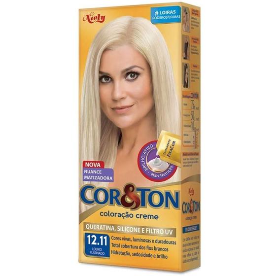 Coloração Creme Cor&Ton Louro Platinado 12.11 - Cor & Ton - Tinta de ...