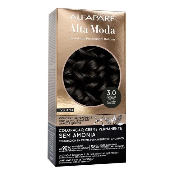 Coloração Creme Permanente Alfaparf Alta Moda Vegano Sem Amônia 3.0 ...
