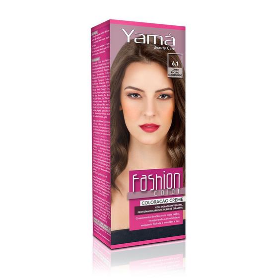 Coloração Creme Yama Fashion Color 6.1 Louro Escuro Acinzentado 60g ...