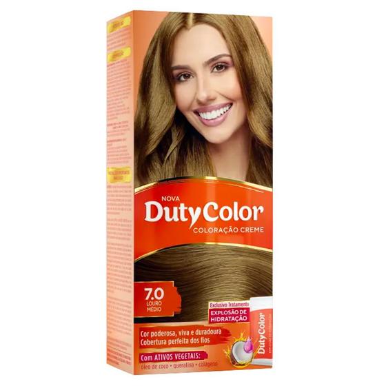 Coloração Duty Color Louro Médio 7.0 - Tinta de Cabelo - Magazine Luiza