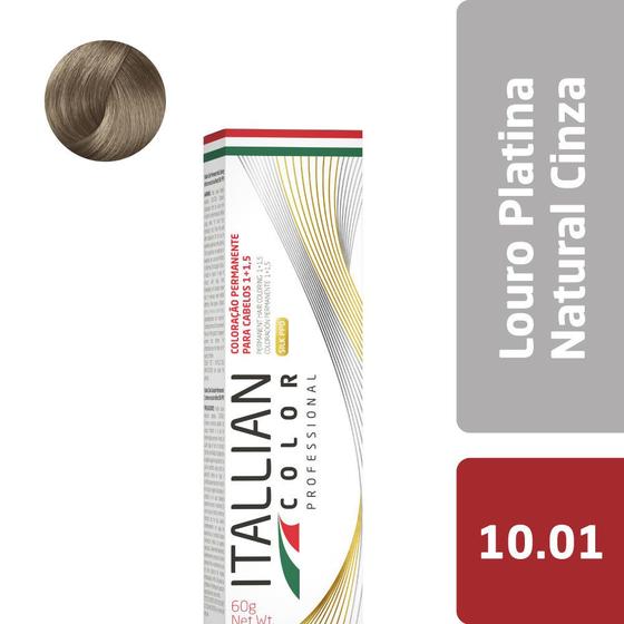 Coloração Itallian Color LOURO PLATINA NATURAL CINZA 10.01 (UC1) 60G ...
