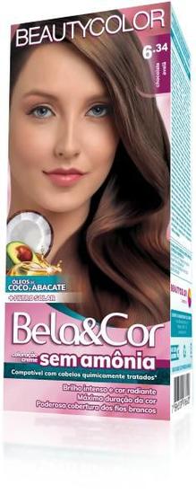 Coloração Kit Bela&cor Sem Amônia 6.34 Chocolate Avela - Beautycolor ...