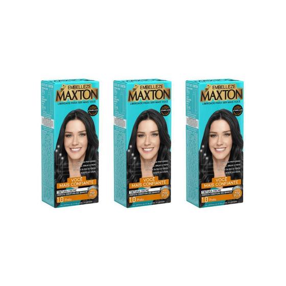 Coloraçao Maxton 1.0 Preto-Kit C/3Un - Embelleze - Tinta de Cabelo ...