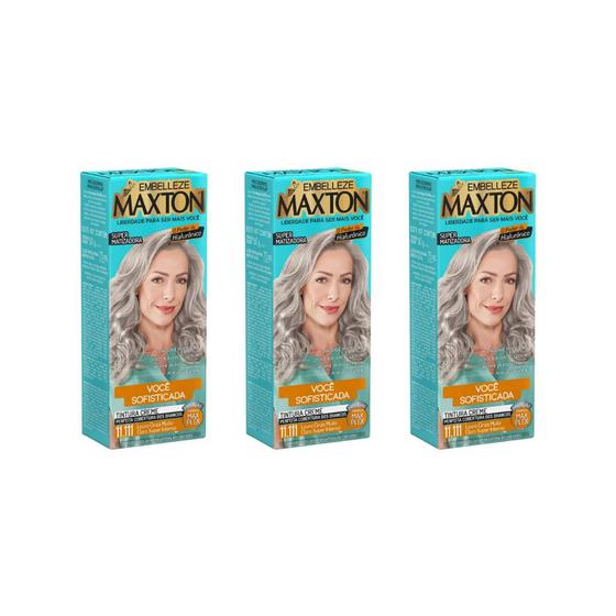 Coloraçao Maxton 10.111 Louro Cza Claris Platinado-Kit C/3un ...