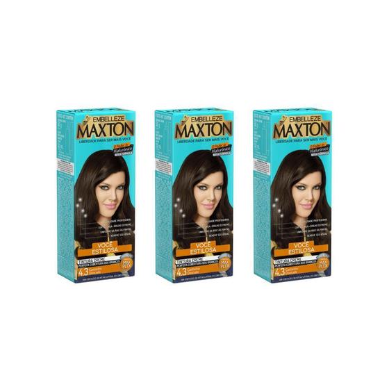 Coloraçao Maxton 4.3 Castanho Dourado-Kit C/3Un - Embelleze - Tinta de ...