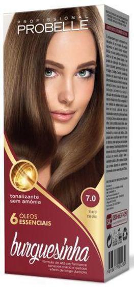 Coloração sem amônia burguesinha 7.0 louro médio 50g - probelle - Tinta ...