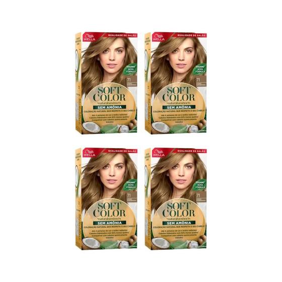Coloraçao Soft Color 71 Louro Acinzentado-Kit C/4Un - Tinta de Cabelo ...