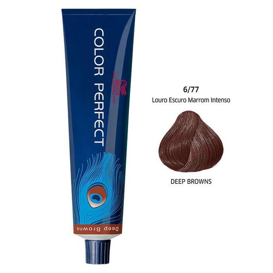 Coloração Wella Color Perfect 6/77 Louro Escuro Marrom Intenso - Wella ...