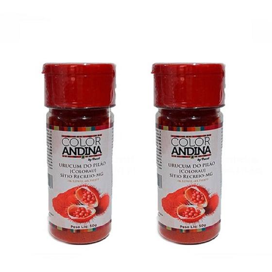 Colorau Urucum, Color Andina Food, 100% artesanal, 2 potes de 50g ...