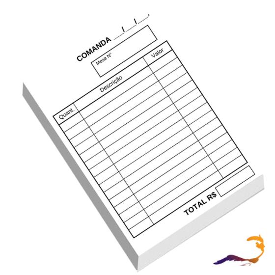 Comanda para Lanchonete, Comércios, Restaurantes - 8 blocos ...