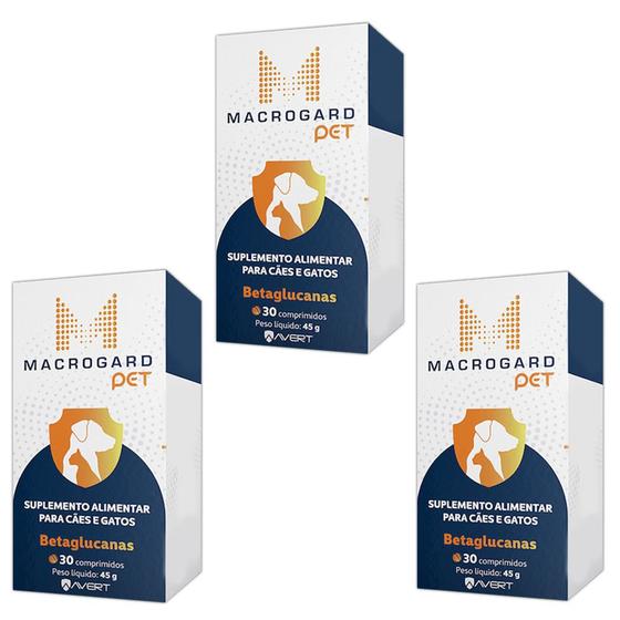 Combo 03Un Macrogard Pet 45g 30 Comp- Avert - Vitaminas e Suplementos ...