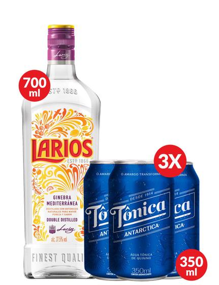 Combo 1 Gin Larios 700 ml + 3 Tonica Antartica 350 ml - Gin - Magazine ...