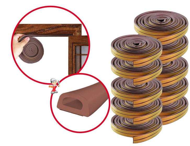 combo 10 Veda fresta Adesivo para vedação de portas e janela com 6 ...