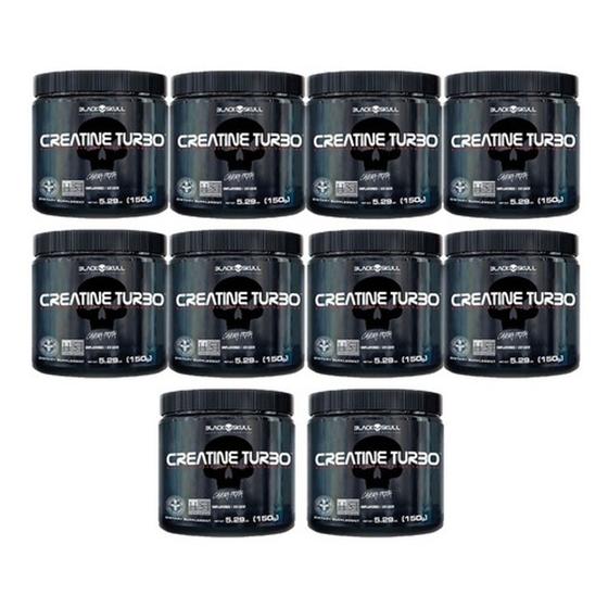 Combo 10x Creatine Turbo 150g Black Skull - Caveira Preta - Creatina ...