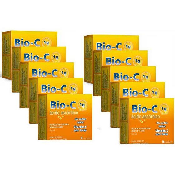 Combo 10x30 Vitamina C 1g Bio C Comprimidos efervescentes imunidade Bio ...