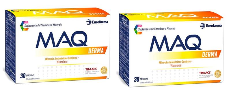 Combo 2 caixas Suplemento Vitamínico-Mineral Maq Derma com 30 Cápsulas ...