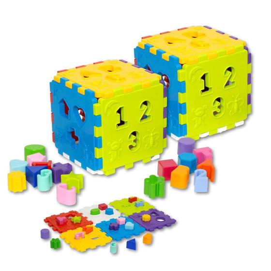 Combo 2 Cubos Didático Pedagógico Grande Brinquedo Educativo Infantil ...