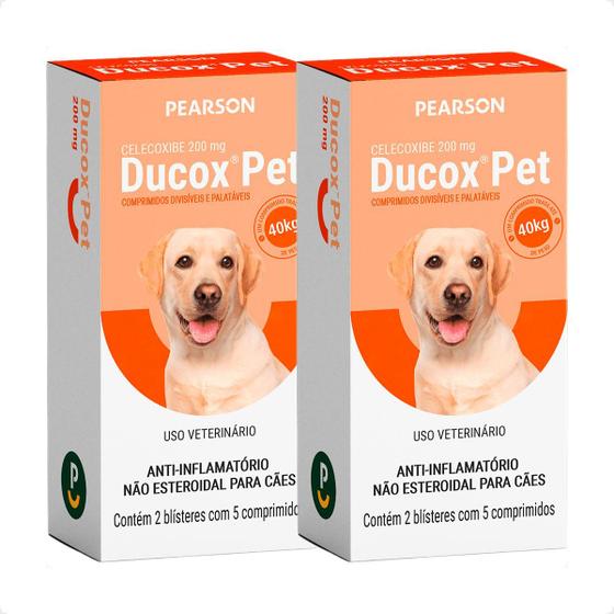 Combo 2 Ducox Pet 200mg Pearson Anti-inflamatório Cães e Gatos - 10 ...