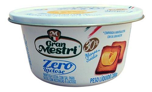 Combo 2 Manteigas Com Sal Gran Mestri Zero Lactose 200g Lata - Biscoito ...