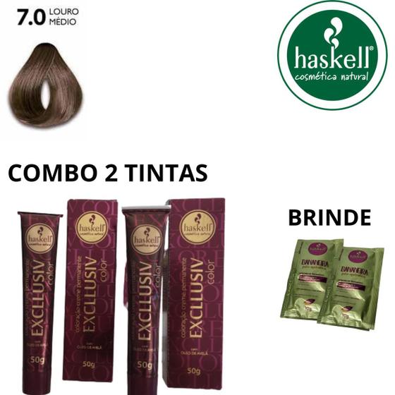 Combo 2 tintas haskell 7.0 louro medio - Tinta de Cabelo - Magazine Luiza