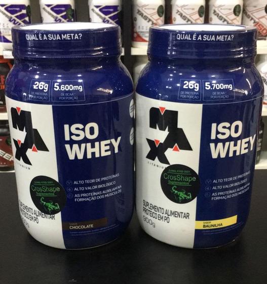 Combo 2x Whey Protein Isolado Max Titanium Iso 900g Whey Protein