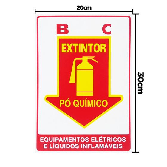 Combo 3 Placas Extintor Bc Pó Químico 20X30 - X-714 F9E - Acesso ...
