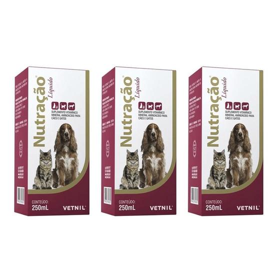 Combo 3 Unidades Nutração Líquido Suplemento Vetnil - 250 Ml ...