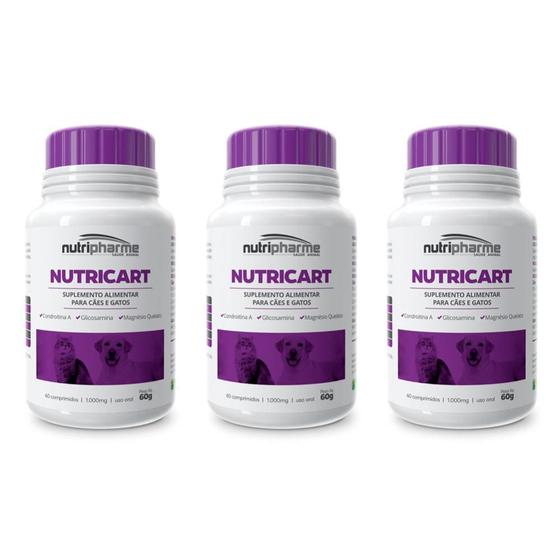 Combo 3 unidades Nutricart 1000mg Suplemento Vitamínico 60 Comprimidos - Nutripharme - Vitaminas ...