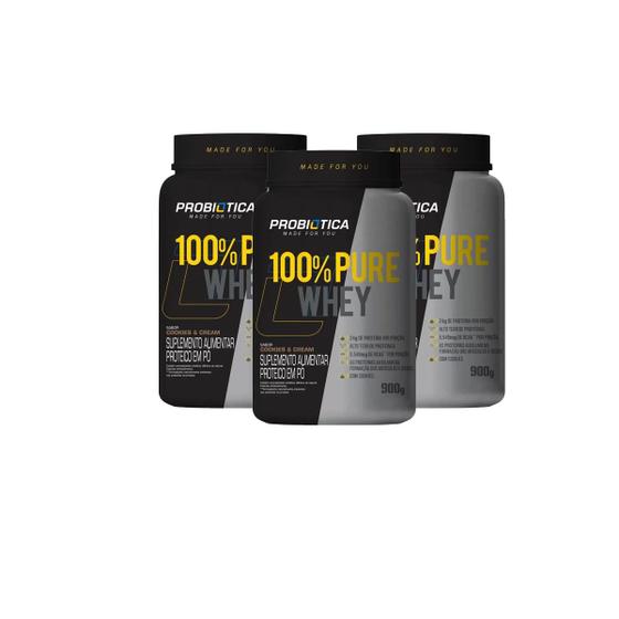 Combo 3x 100% pure whey 900g cookies and cream probiotica - Whey ...