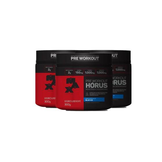 Combo 3x horus pre treino pote 300g blue ice max titanium - Pré Treino ...