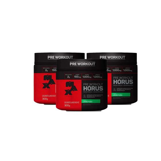 Combo 3x horus pre treino pote 300g limao yuzu max titanium - Pré ...
