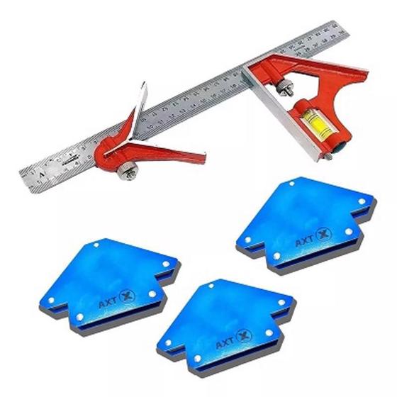 Combo 4 esquadro combinado e magnético para madeira e solda - SPARTA ...