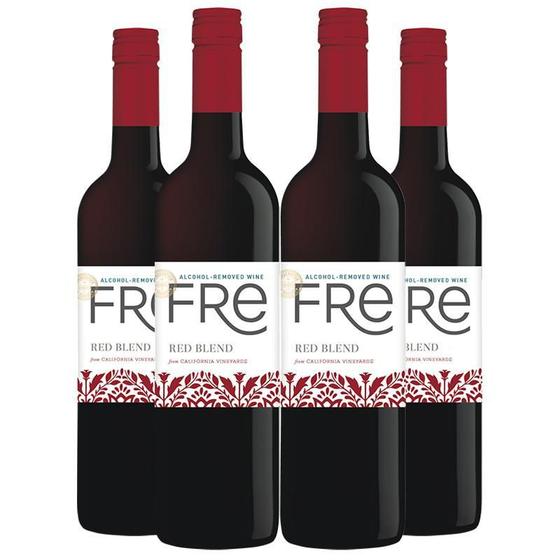 Combo 4 Garrafas Vinho Sem Álcool Fre Tinto Red Blend 750 Ml - Fre Wine ...