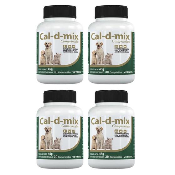 Combo 4 Unidades Caldmix - 30 Comprimidos - Vetnil - Vitaminas e ...