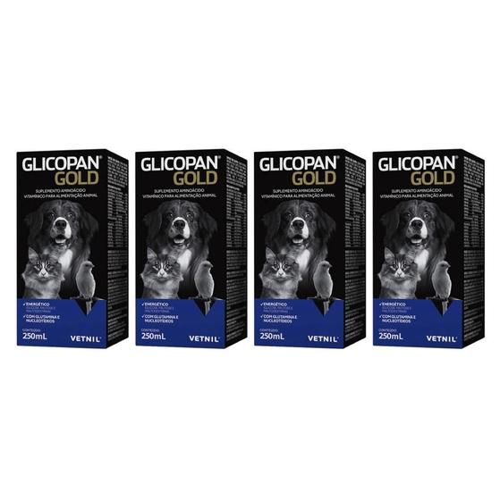 Combo 4 Unidades Glicopan Gold - 250 Ml - Vetnil - Vitaminas e ...