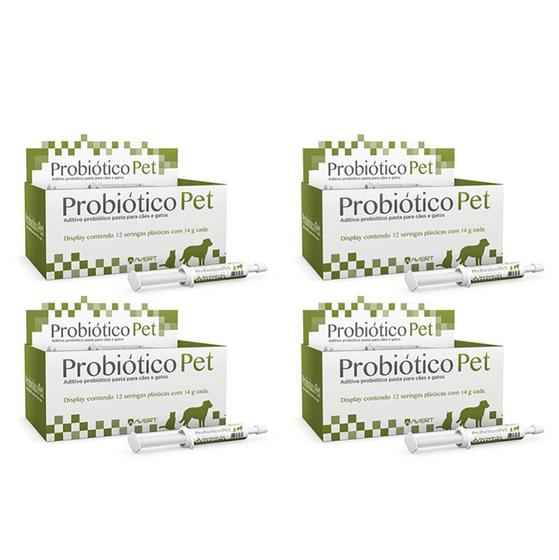 Combo 4 Unidades Probiotico Pet 14G suplemento Cães e Gatos - Avert ...