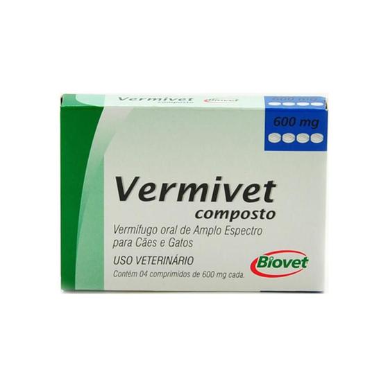 Combo 4 unidades Vermivet Composto - 4 comprimidos - Biovet - Farmácia ...