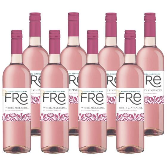 Combo 8 Garrafas Vinho Sem Álcool Fre Rose White Zinfandel - Fre Wine ...